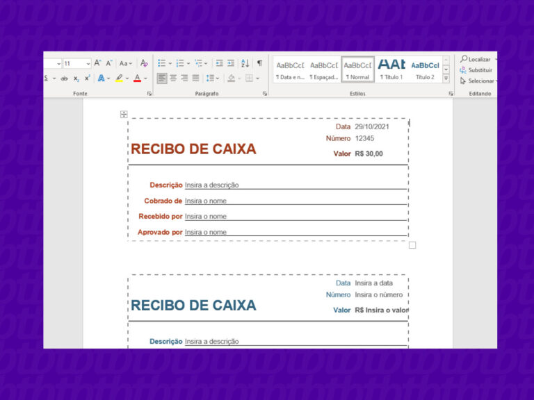 O Método mais Eficaz para Fazer um Recibo em Word